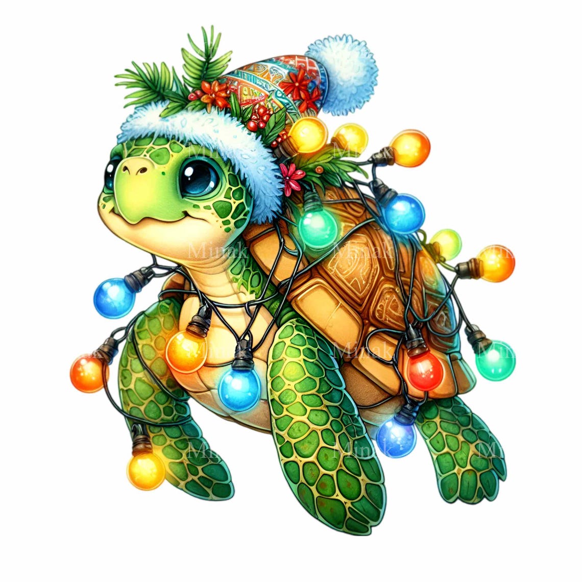 15 PNG Christmas Turtle Clipart – Cute Festive Animal PNG – Holiday ...