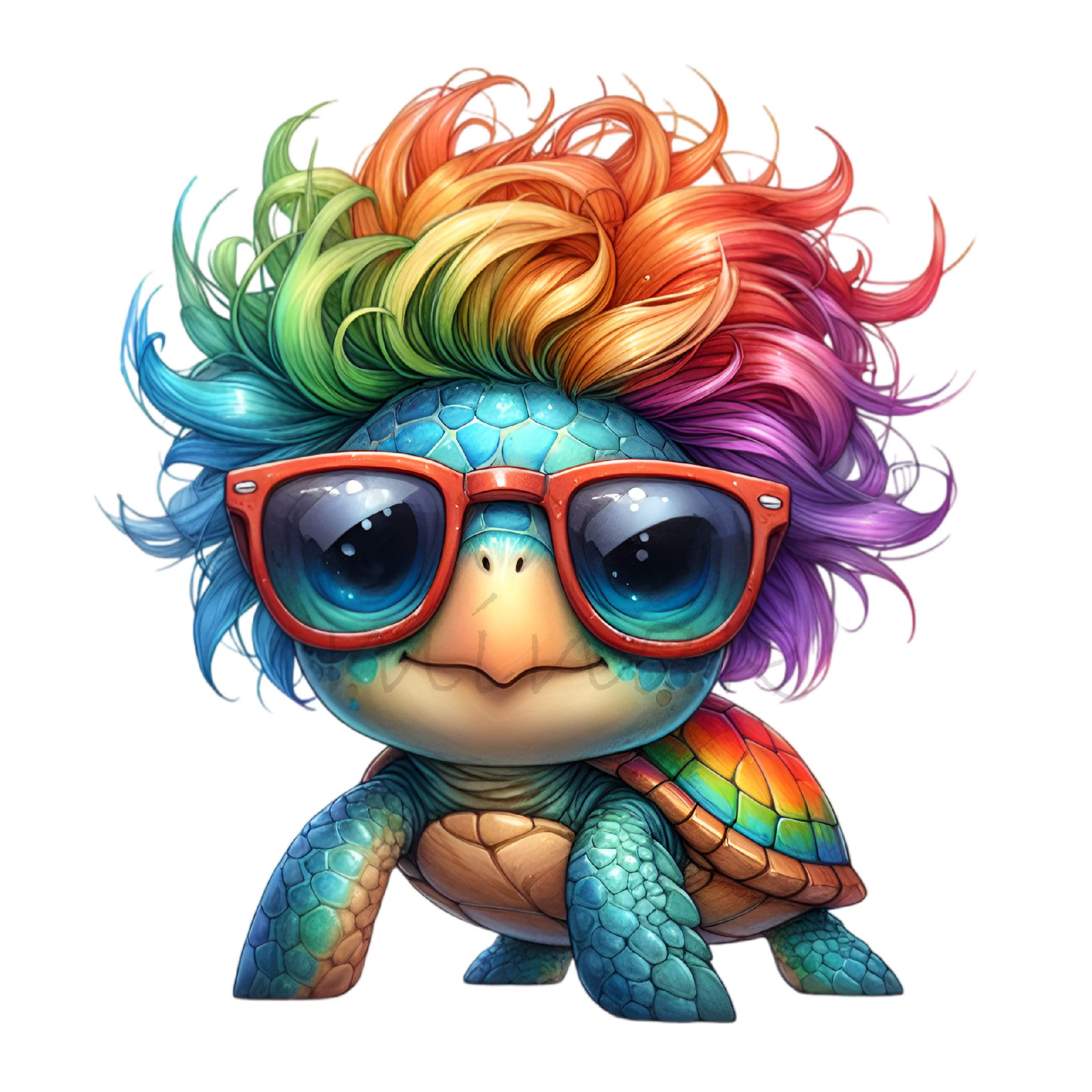 Sea Turtle Clipart, Sea Turtle Png, 10 Messy Bun Clipart, Rainbow ...
