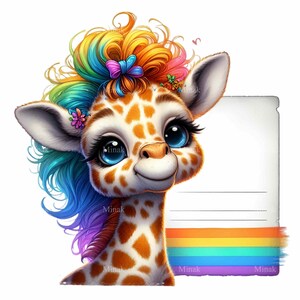 Rainbow Giraffe PNG Clipart - 15 Cute Cartoon Giraffe With Colorful ...