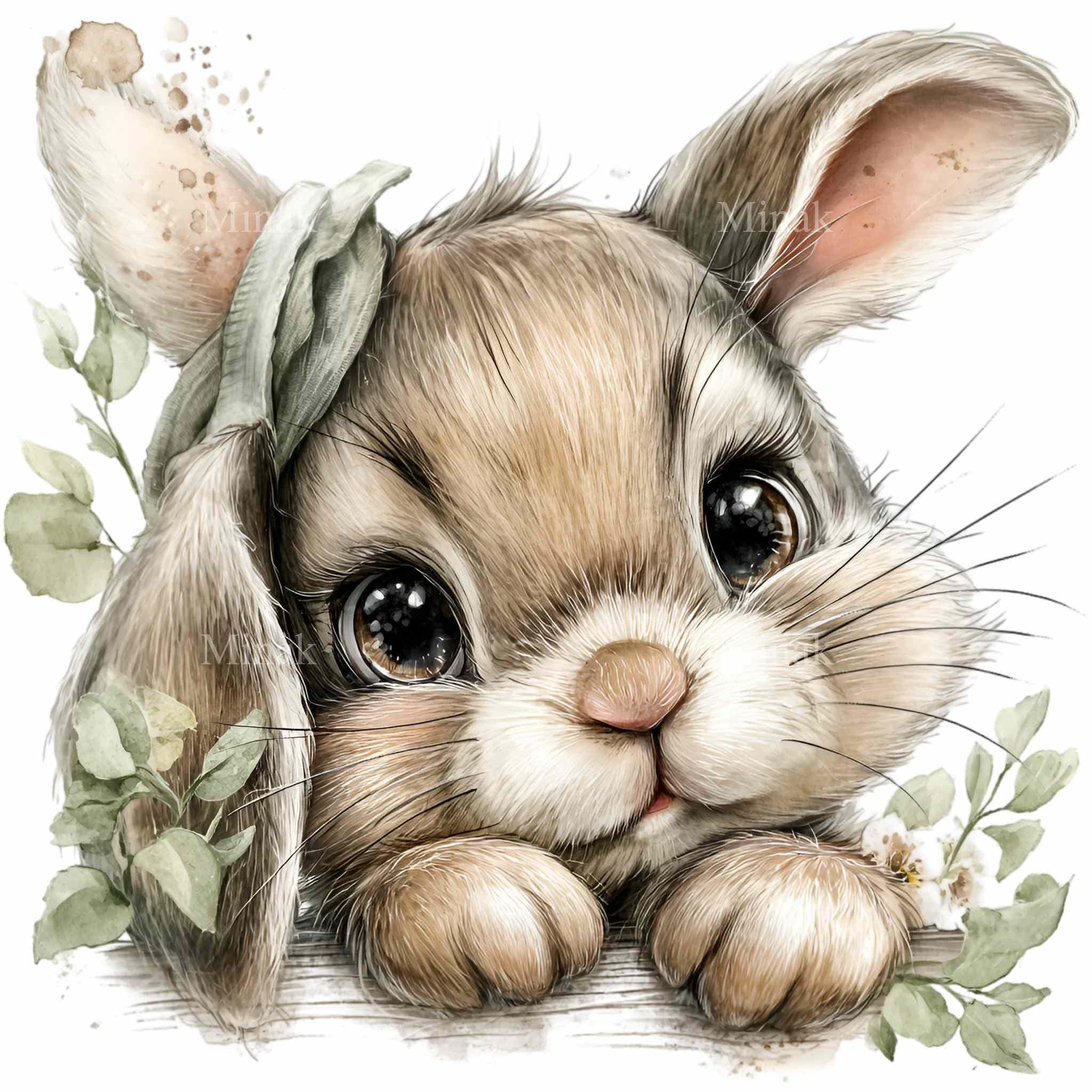 15 PNG Cute Bunny Clipart – Rabbit PNG – Digital Download for Kids ...