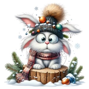 14 PNG Winter Bunny PNG – Christmas Rabbit Clipart – Cute Holiday ...