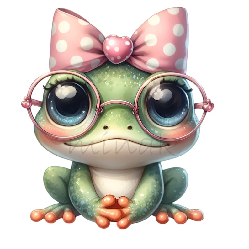 Frog Clip Art, 12 PNG Funny Girl Clipart, Polka Dots Bow, Funny Grandma ...