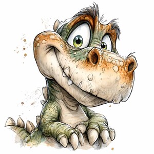18 PNG Dinosaur Clipart - Funny Dino Illustration for Kids Crafts ...