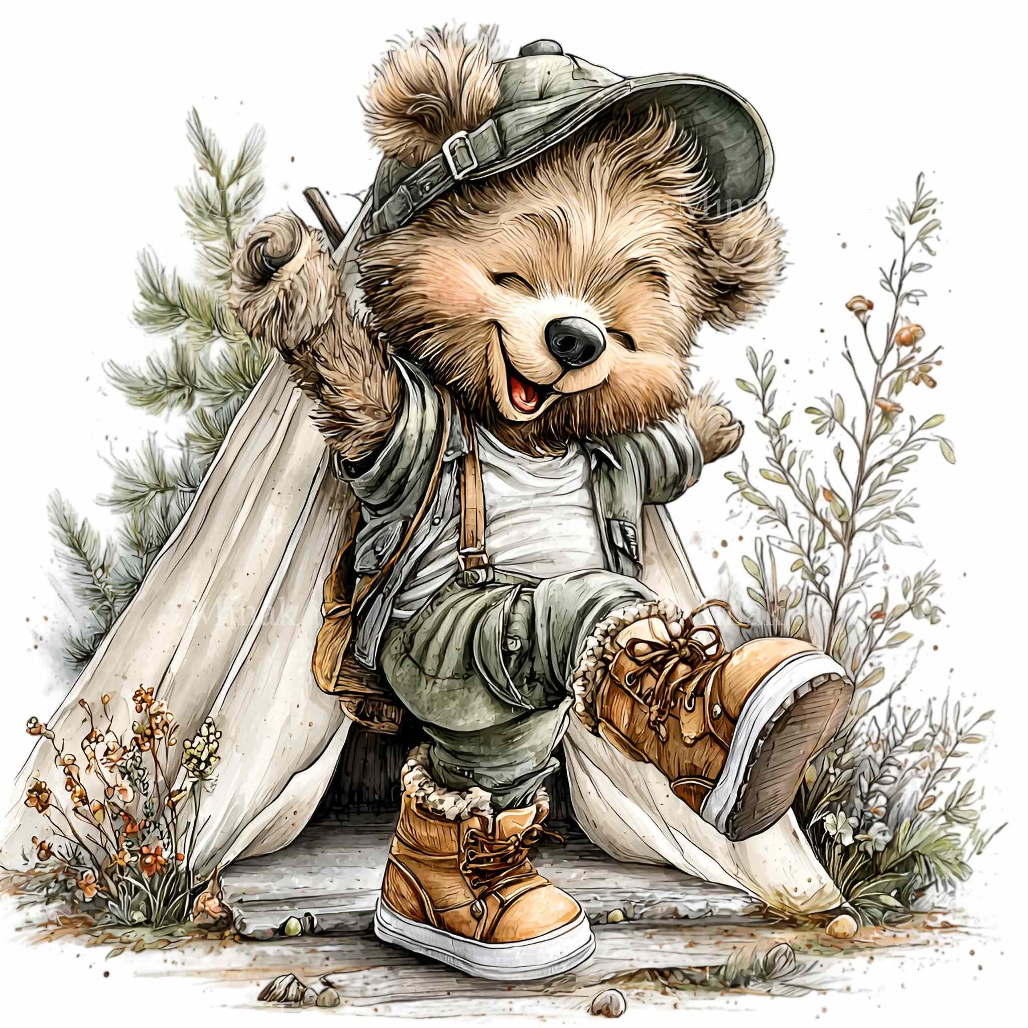 11 PNG Camping Bear Clipart – Adventure Woodland Animal PNG – Cute ...