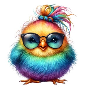 Rainbow Chick With Sunglasses Clipart 12 Fun and Quirky PNG for T ...