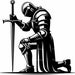 6 SVG Kneeling Knight SVG Cut File – Praying Warrior Silhouette ...