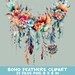 Feathers Clipart Bundles, 22 PNG Boho Watercolor Beaded Plumes Garland ...
