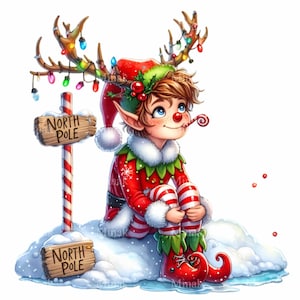 15 North Pole Elf PNG Clipart | Festive Christmas Elf Illustration ...