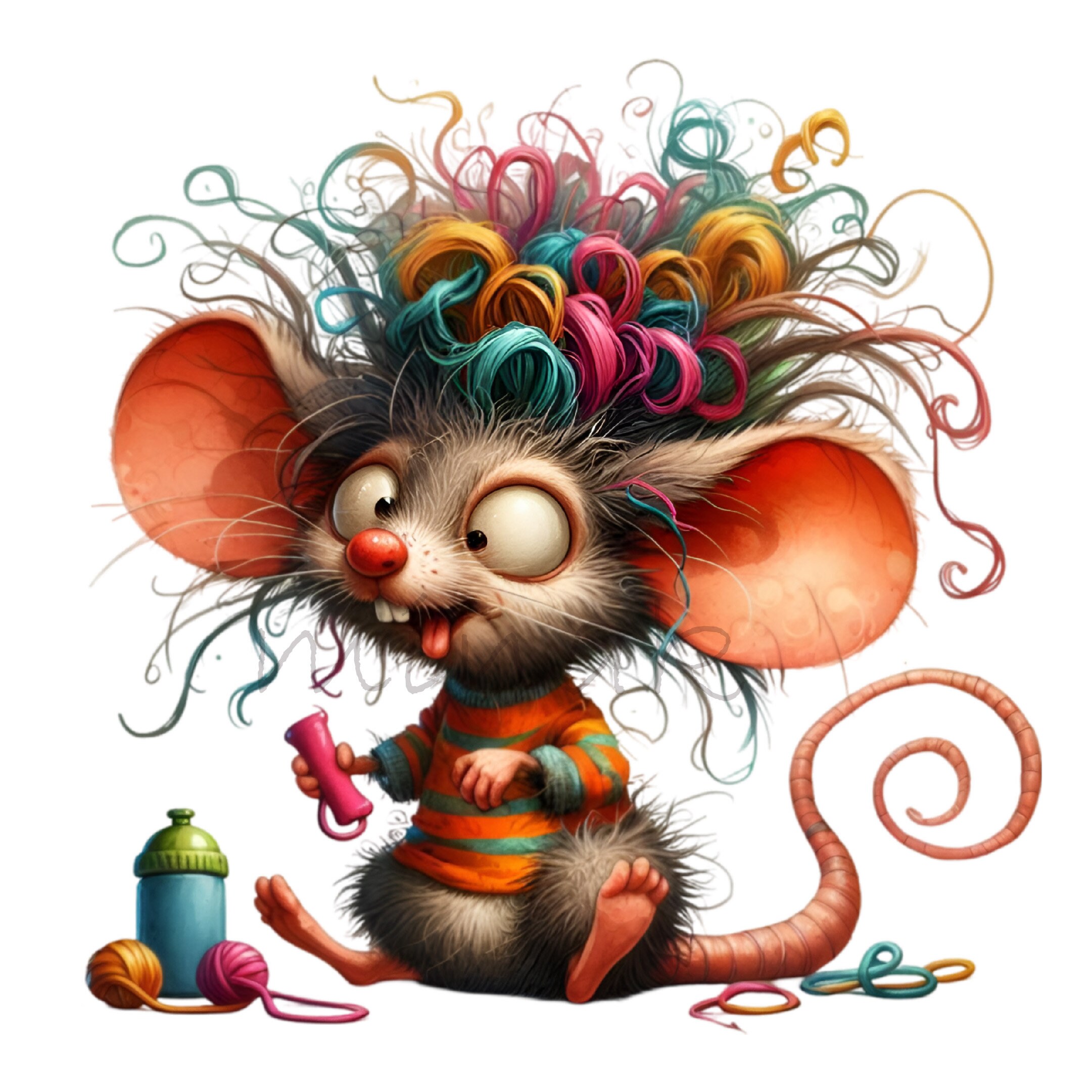 12 PNG Color Splash Mouse Clipart – Funny Cartoon Rat PNG – Cute Animal ...