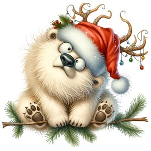 15 PNG Christmas Polar Bear PNG – Funny Holiday Bear Clipart – Cute ...