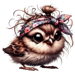 12 PNG Messy Hair Owl Clipart – Funny Bird PNG – Cute Animal With ...