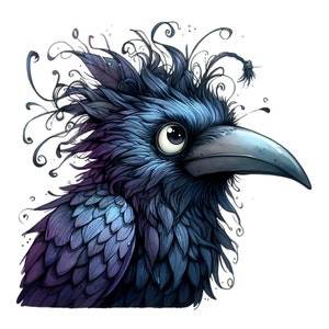 Raven Bird Funny Comics 12 PNG Cartoon Illustration Clipart - Etsy