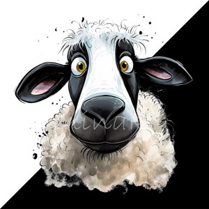 15 Funny Sheep Clipart PNG | Quirky Sheep Illustration | Cute Farm ...
