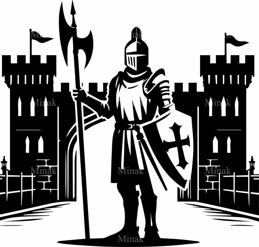 8 SVG Castle Gate Guard – Medieval Knight Clipart – Historical Armor ...