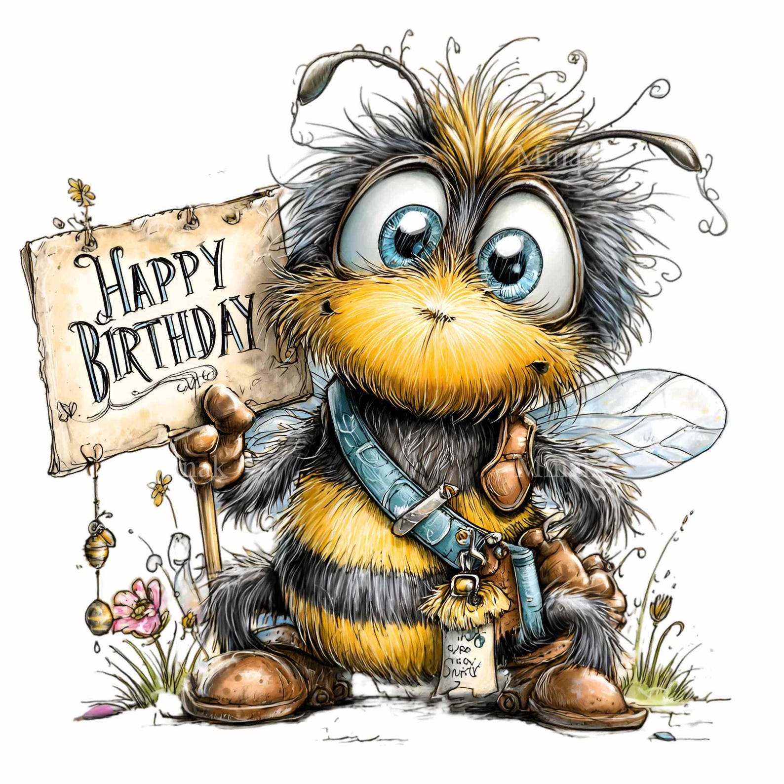 14 PNG Birthday Bee Clipart – Cute Sign PNG – Perfect for Party Invites ...