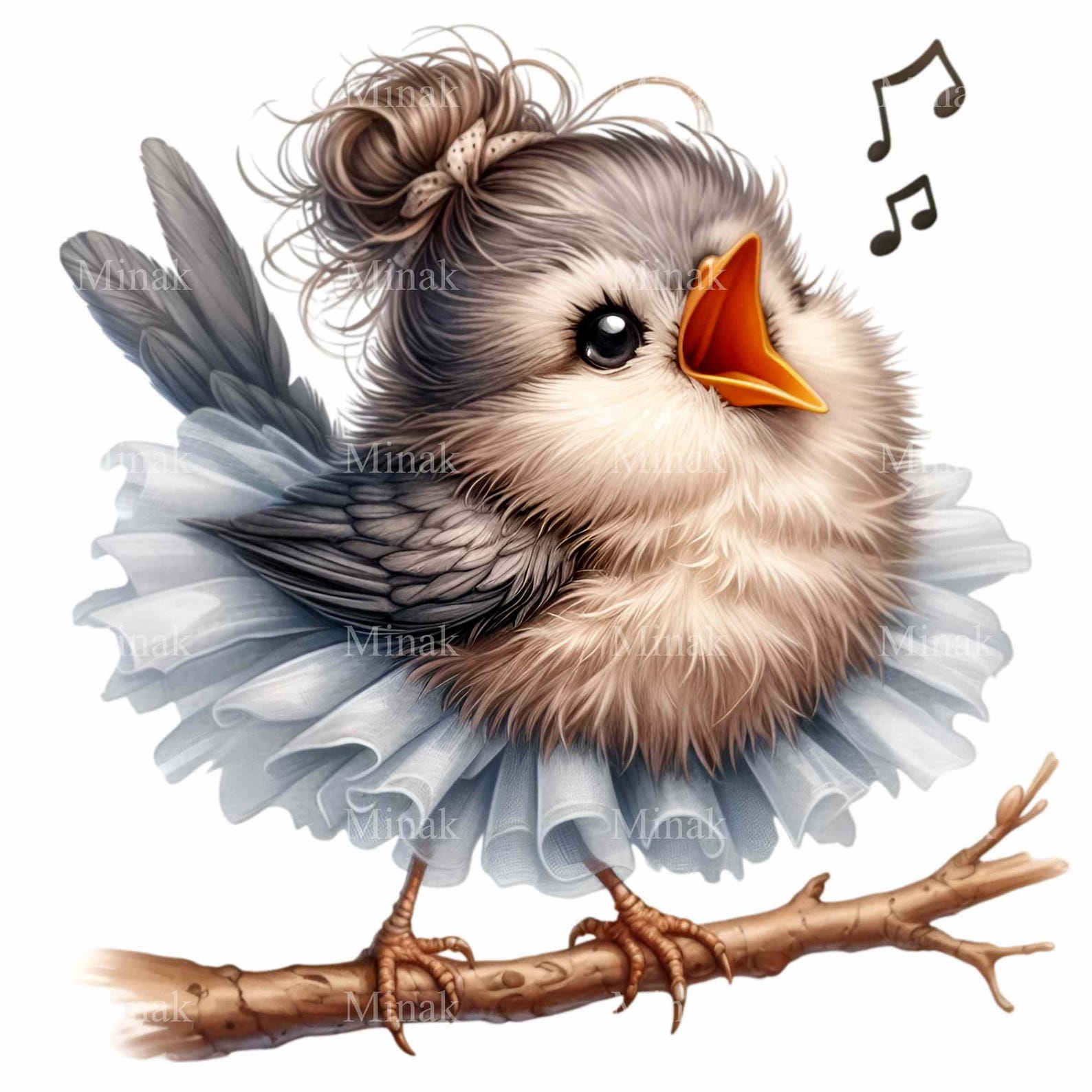 12 PNG Singing Bird Clipart – Cute Songbird PNG – Digital Download for ...