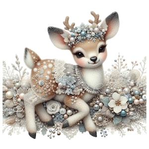 Reindeer Clipart, Cute Christmas Deer Clip Art, 15 PNG Pastel Colors ...