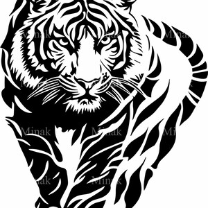 4 Majestic Tiger SVG, Wild Big Cat Cut File, Fierce Jungle Predator ...
