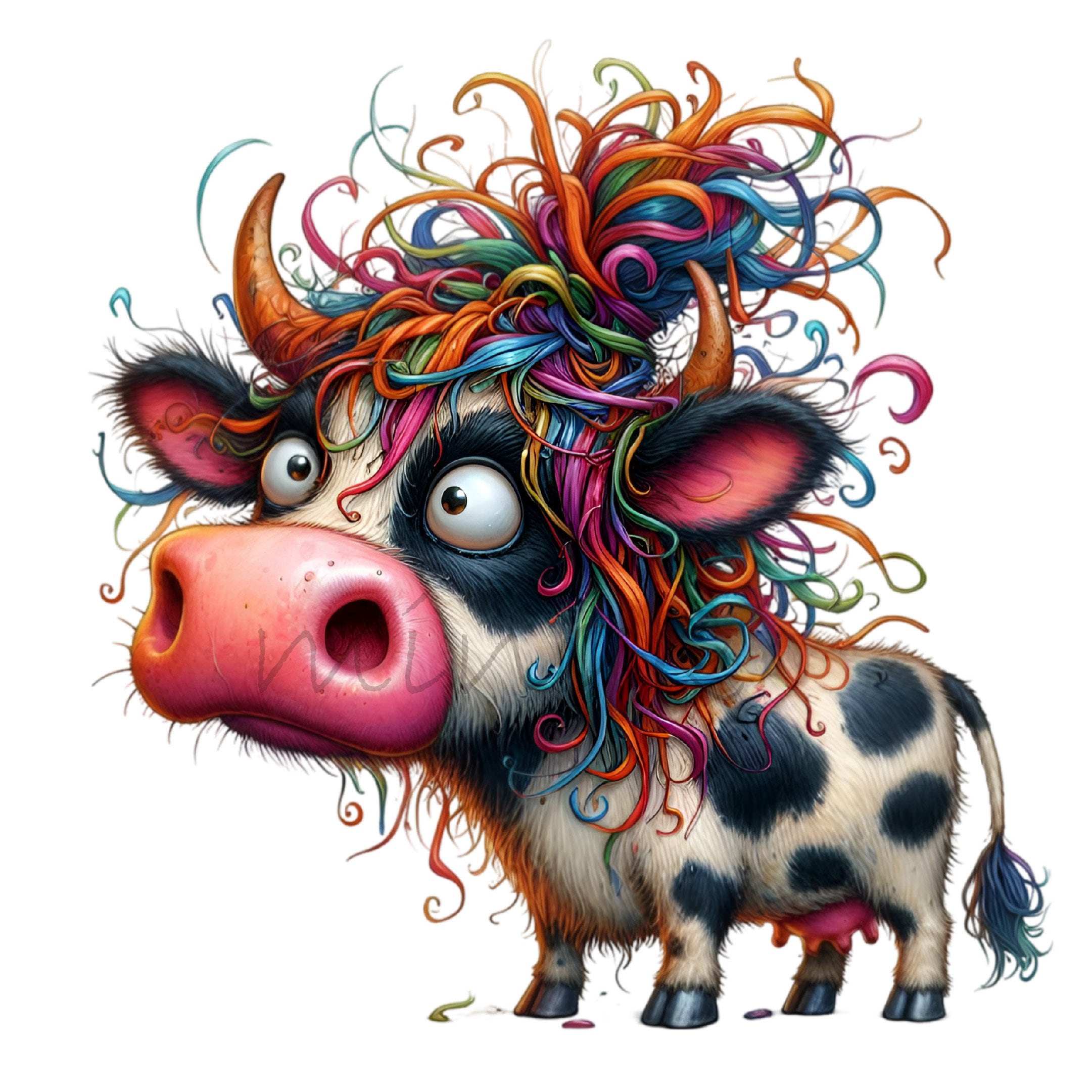 Comics Cow Funny Farm Animal Colorful Cartoon Clipart 12 PNG ...