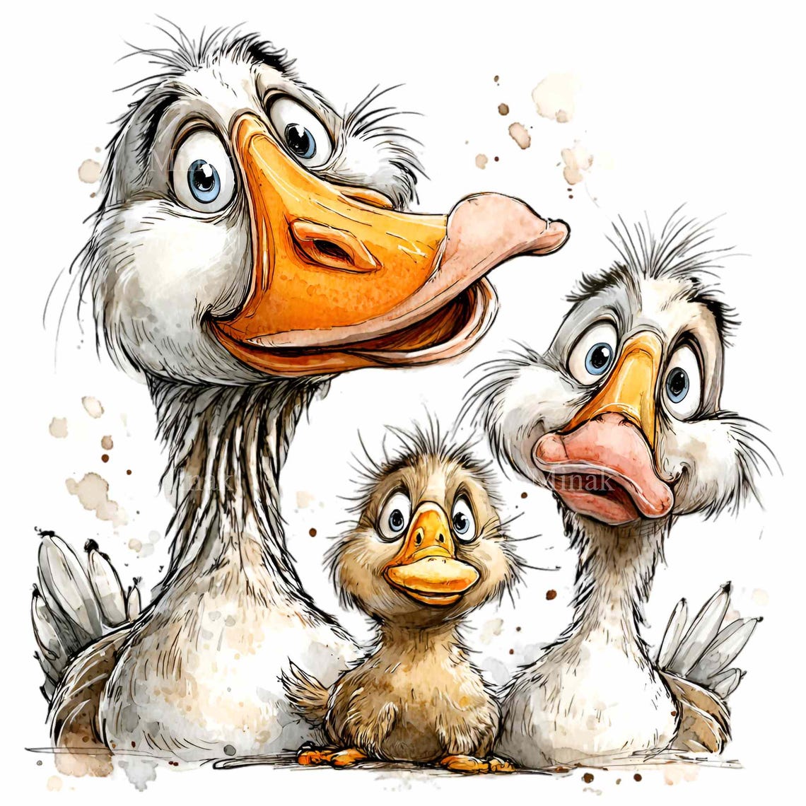 15 PNG Farm Animals – Duck Family PNG – Cute Cartoon Clipart for Baby ...