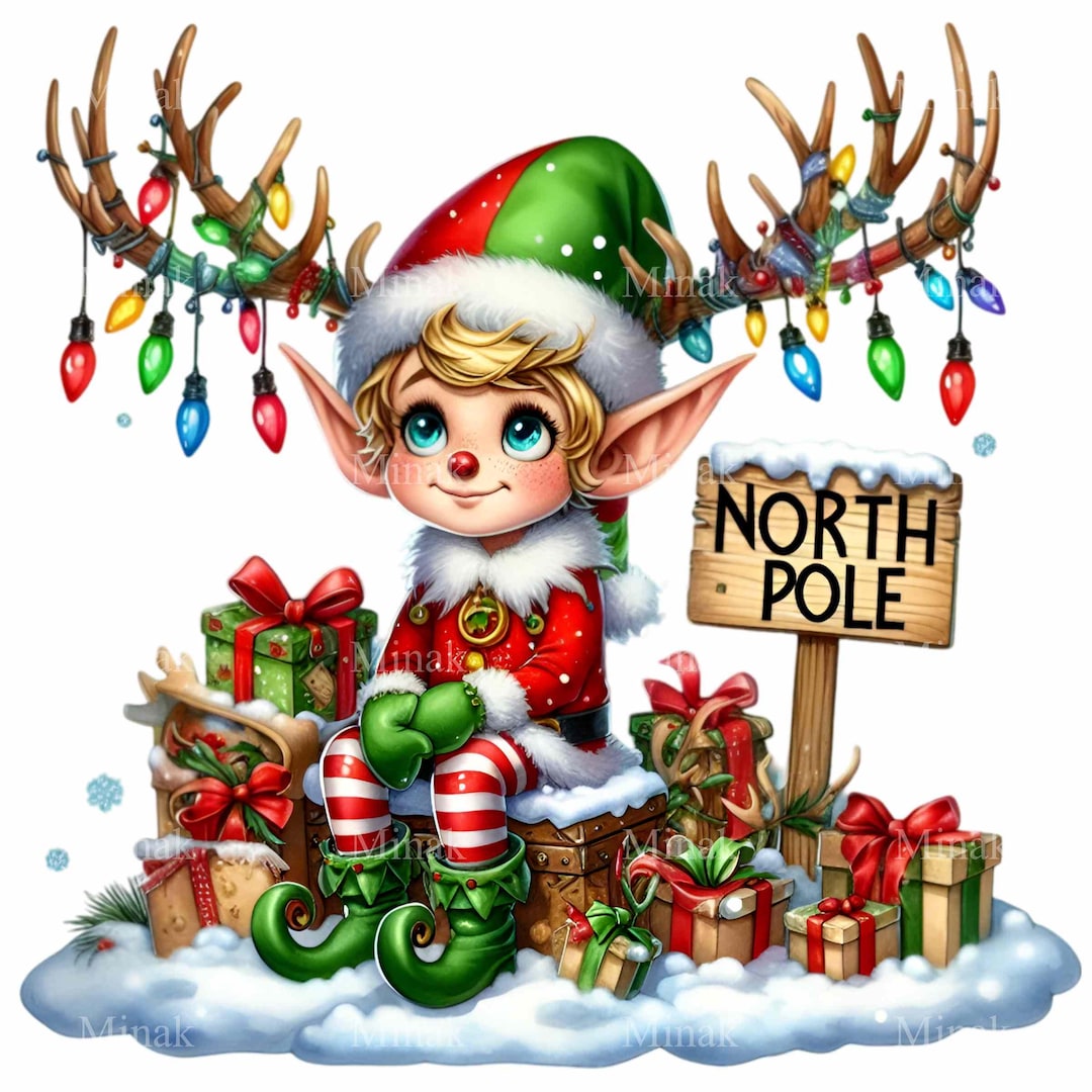 15 North Pole Elf PNG Clipart | Festive Christmas Elf Illustration ...