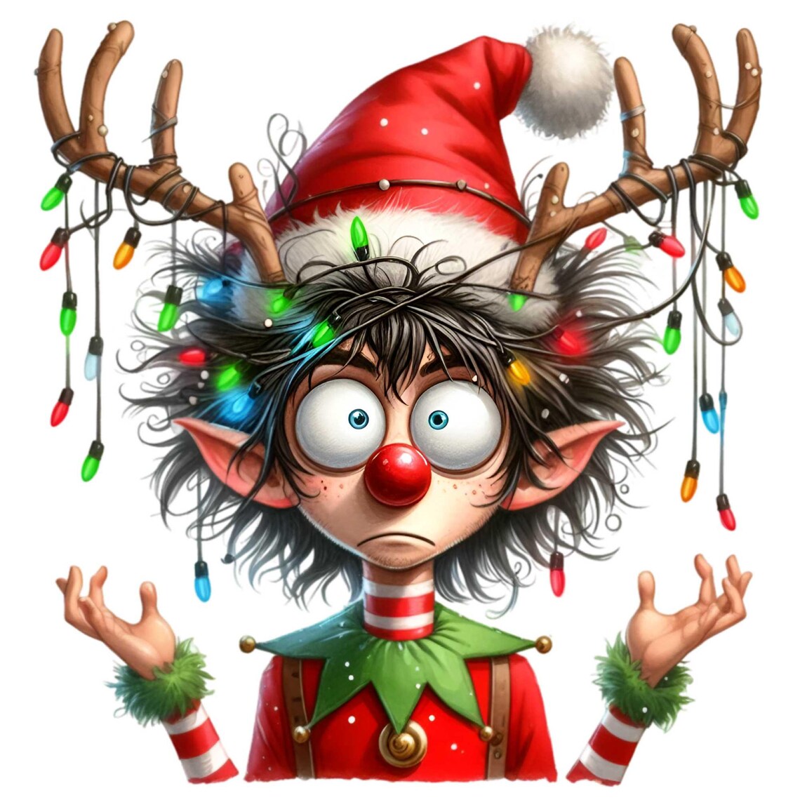 Quirky Christmas Elf Clipart PNG - 15 Hilarious Cartoon Elf With ...