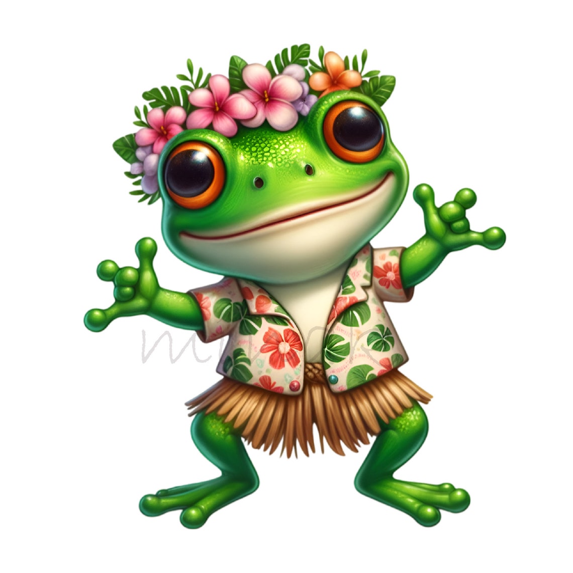 14 PNG Tropical Hula Frog Party Clipart, Exotic Toad Digital - Etsy