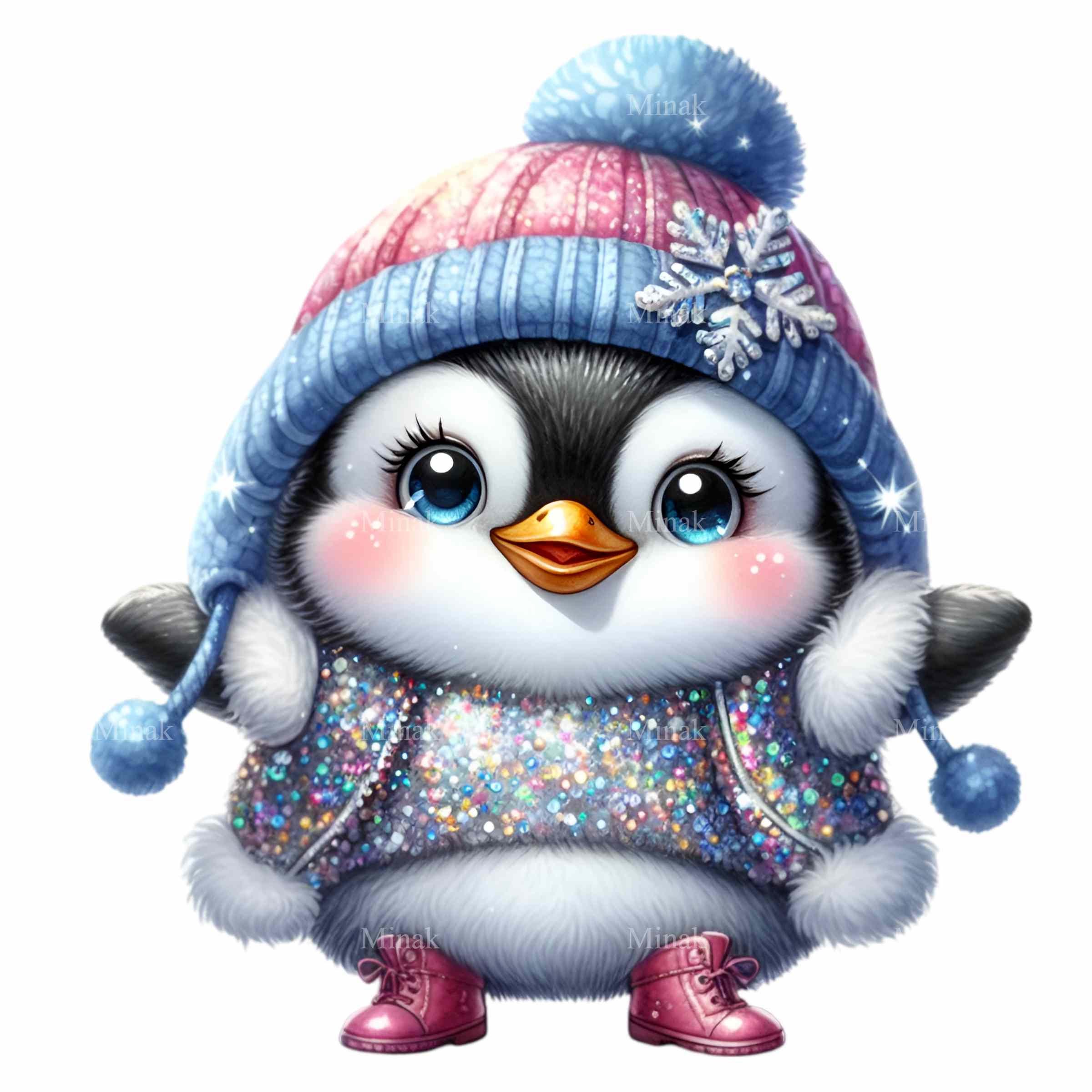 15 PNG Winter Penguin Clipart – Cute Penguin PNG – Snowy Bird Art for ...