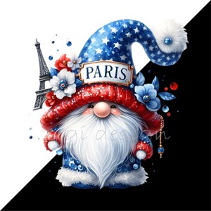 Paris Clipart, Gnome Clip Art, 15 PNG Watercolor French Gnome, Junk ...