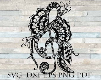 Clave de sol svg - Etsy España