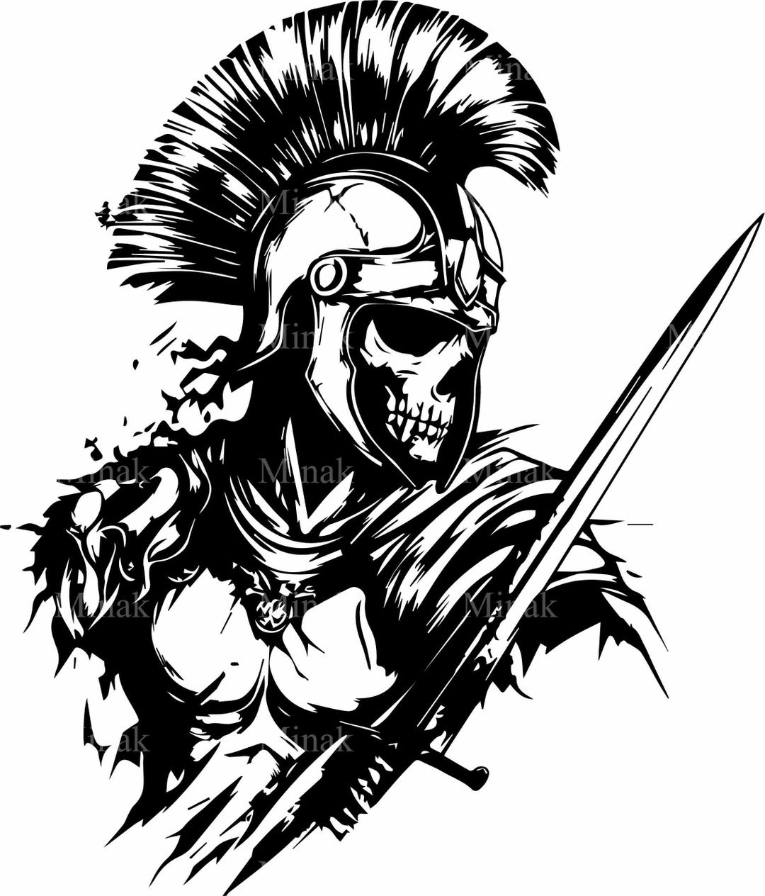 4 SVG Spartan Skull Warrior SVG, Roman Gladiator Skeleton Cut File ...