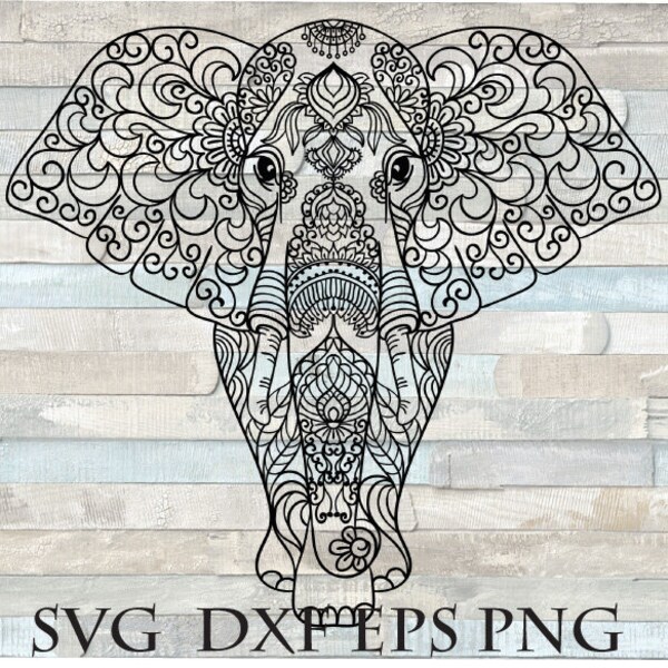 Elephant Mandala Svg - Etsy