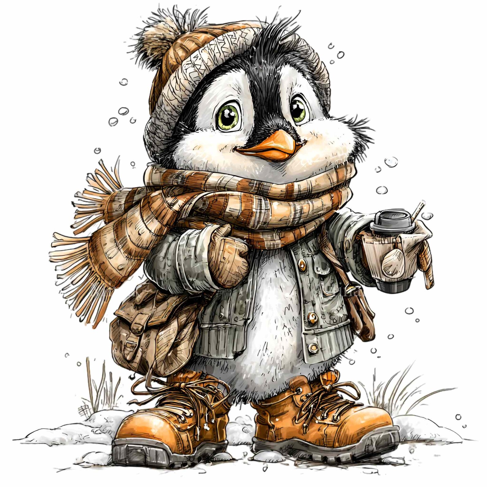 15 PNG Penguin Winter PNG – Cute Penguin Clipart With Scarf and Boots ...