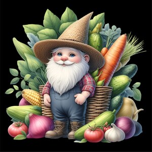 Garden Gnome PNG, Vegetables Clipart, 10 PNG Gardener Clip Art ...