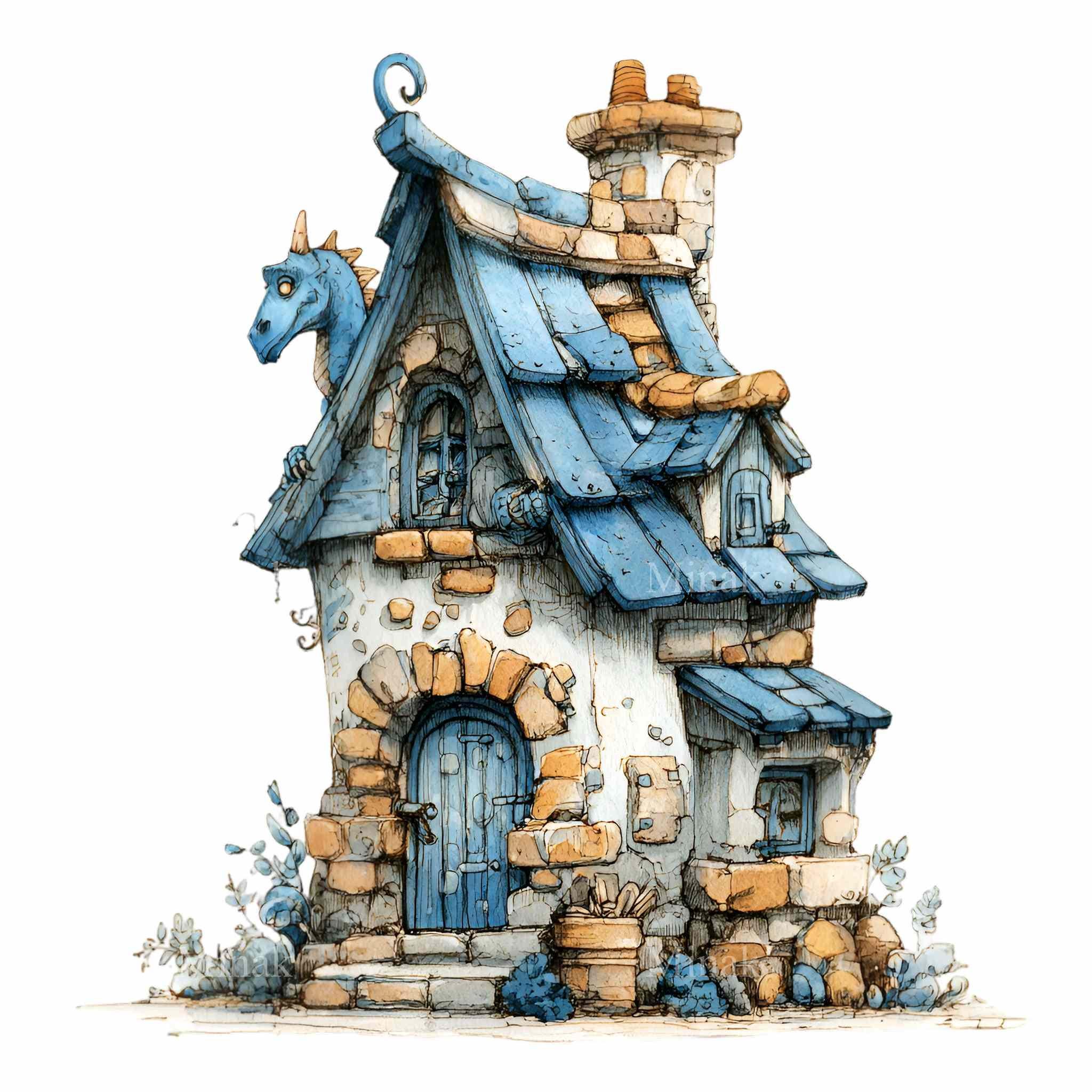 16 PNG Dragon House Fantasy Cottage Clipart, Storybook Medieval Home - Etsy