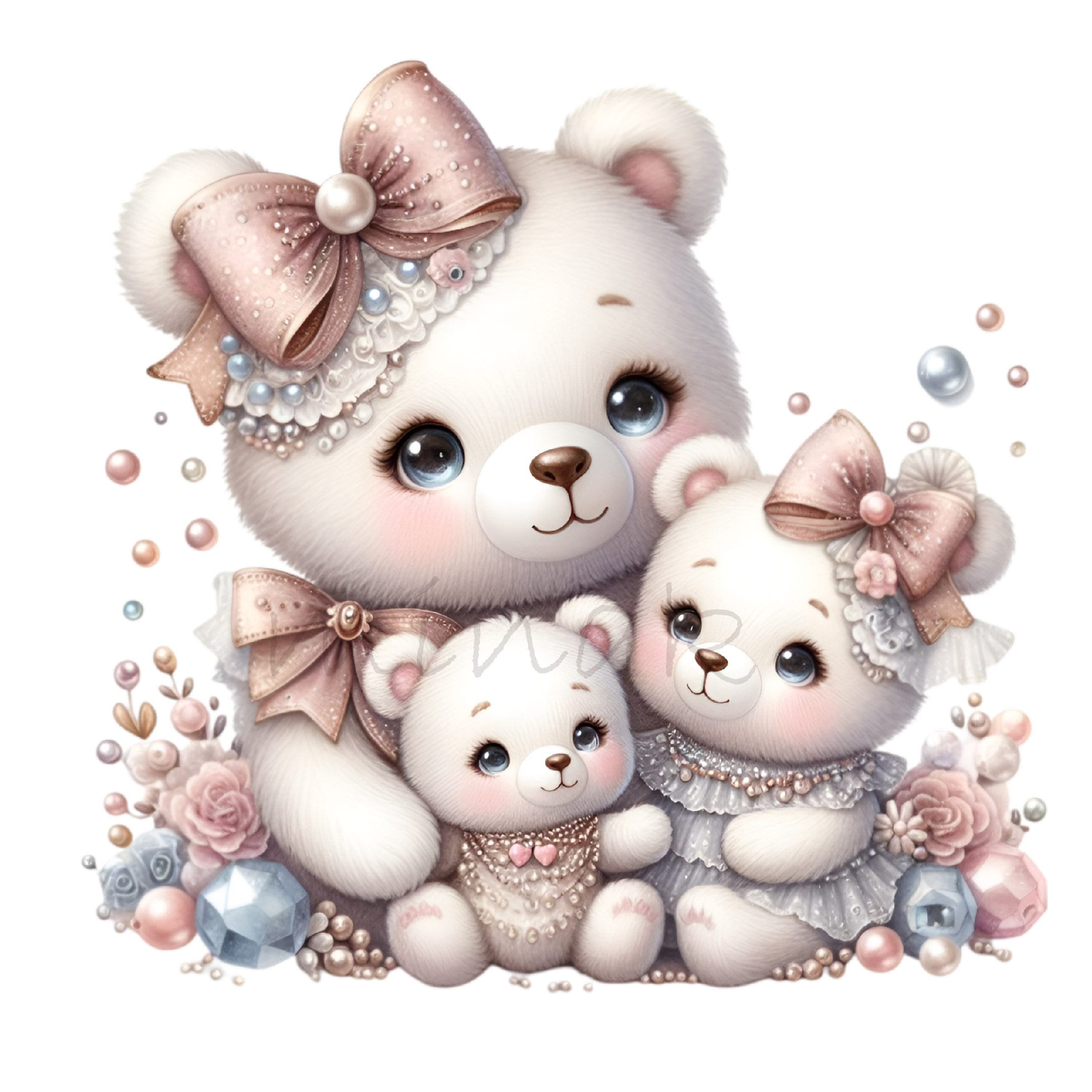 10 PNG Baby Bear Family Clipart – Elegant Nursery Animal Illustration ...