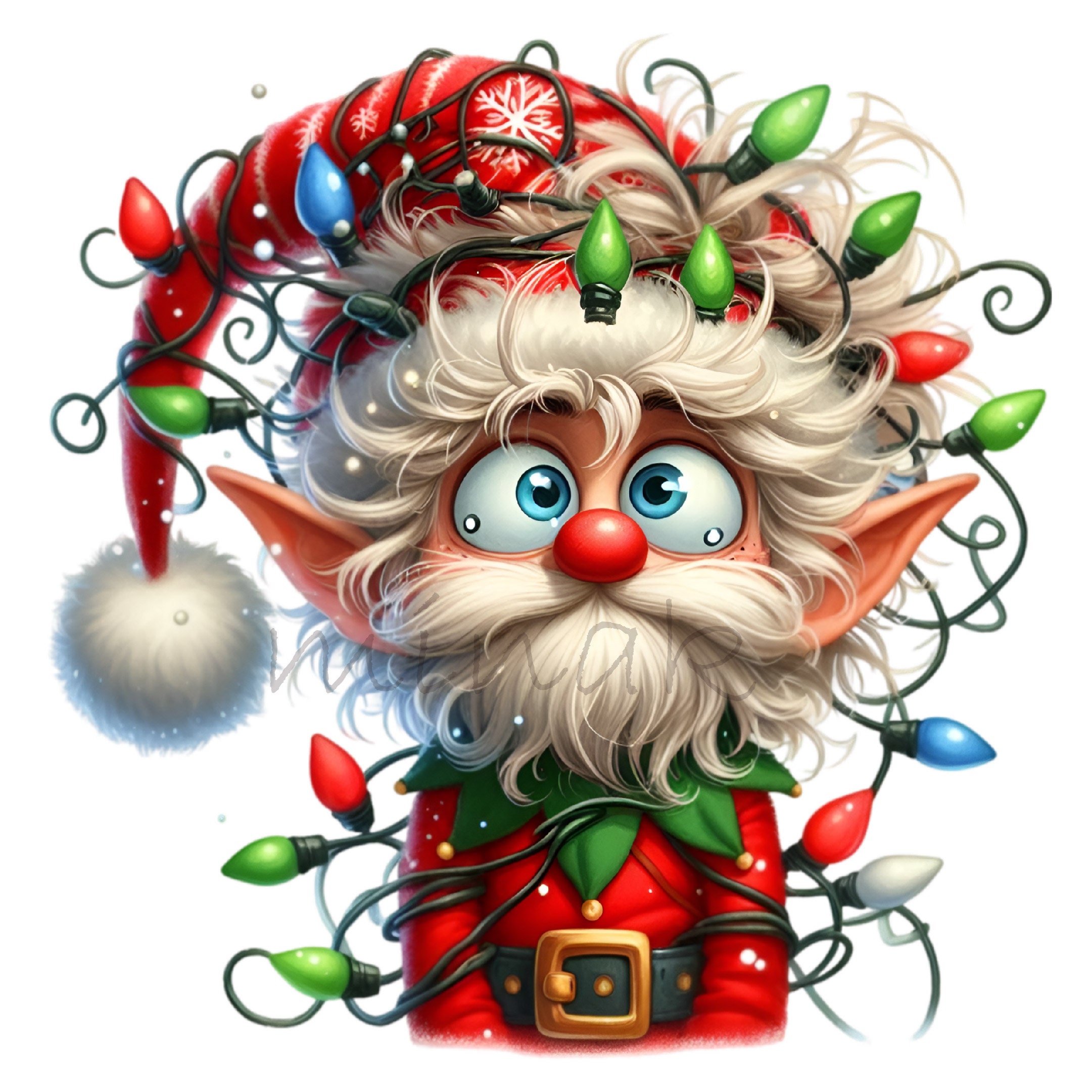 10 PNG Tangled Elf Clipart – Funny Christmas Elf PNG – Grumpy Holiday ...