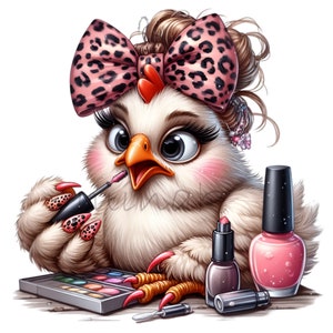 Comics Chicken Makeup Nail Polish Clipart, 15 PNG Chick Leopard Print ...