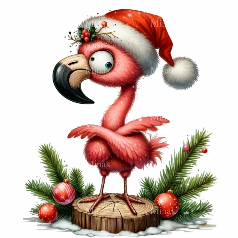 12 PNG Angry Flamingo Clipart – Grumpy Holiday Bird PNG, Funny ...