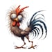 Funny Scruffy Rooster Clipart PNG - 10 Comical Cartoon Chicken With ...