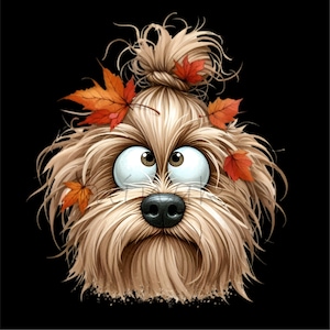 Funny Dog Fall Leaves 12 PNG Crazy Cute Animal Graphics Cartoon ...