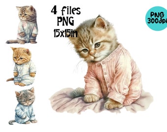 Watercolor Sleeping Cat - Etsy