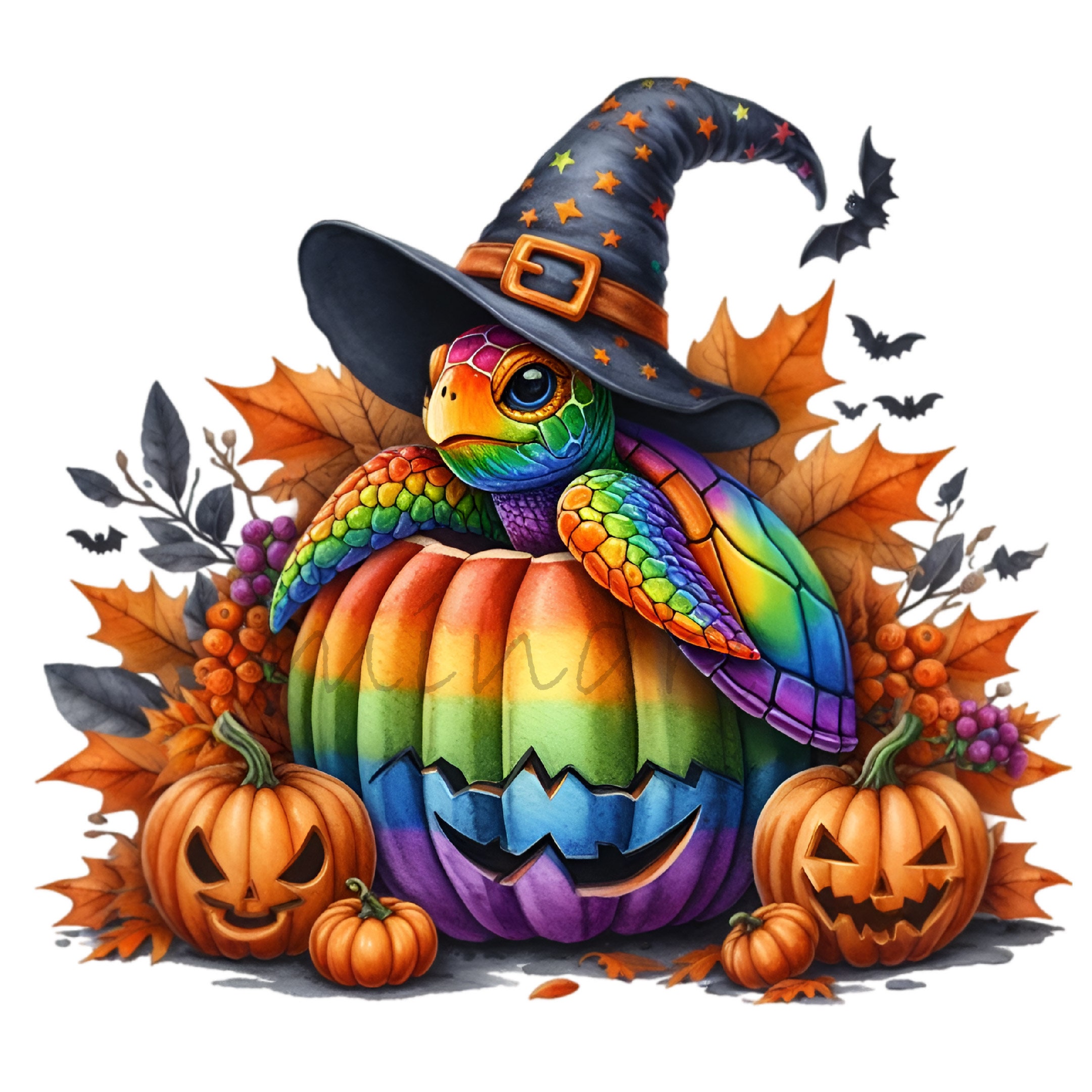 15 PNG Rainbow Turtle Halloween Clipart - Witch Turtle Pumpkin Png ...