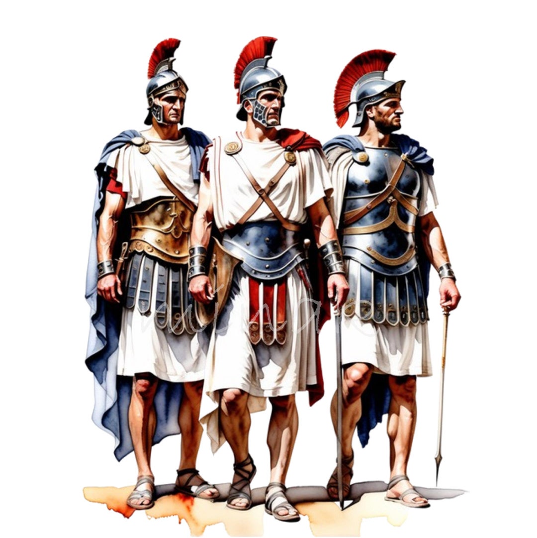 20 Roman Soldiers PNG Clipart - Ancient Warriors in Armor and Crested ...