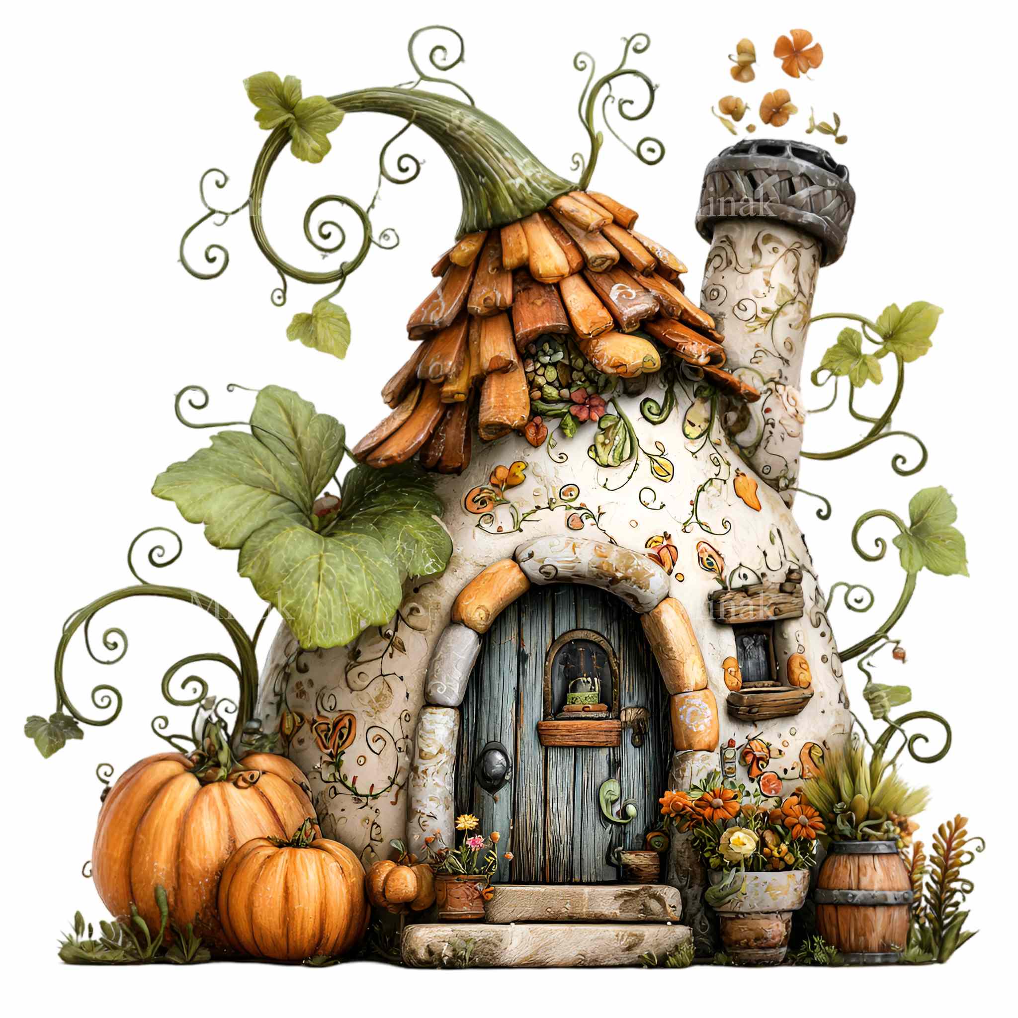 15 PNG Pumpkin House Clipart – Fall Fairy Home PNG – Cute Autumn ...