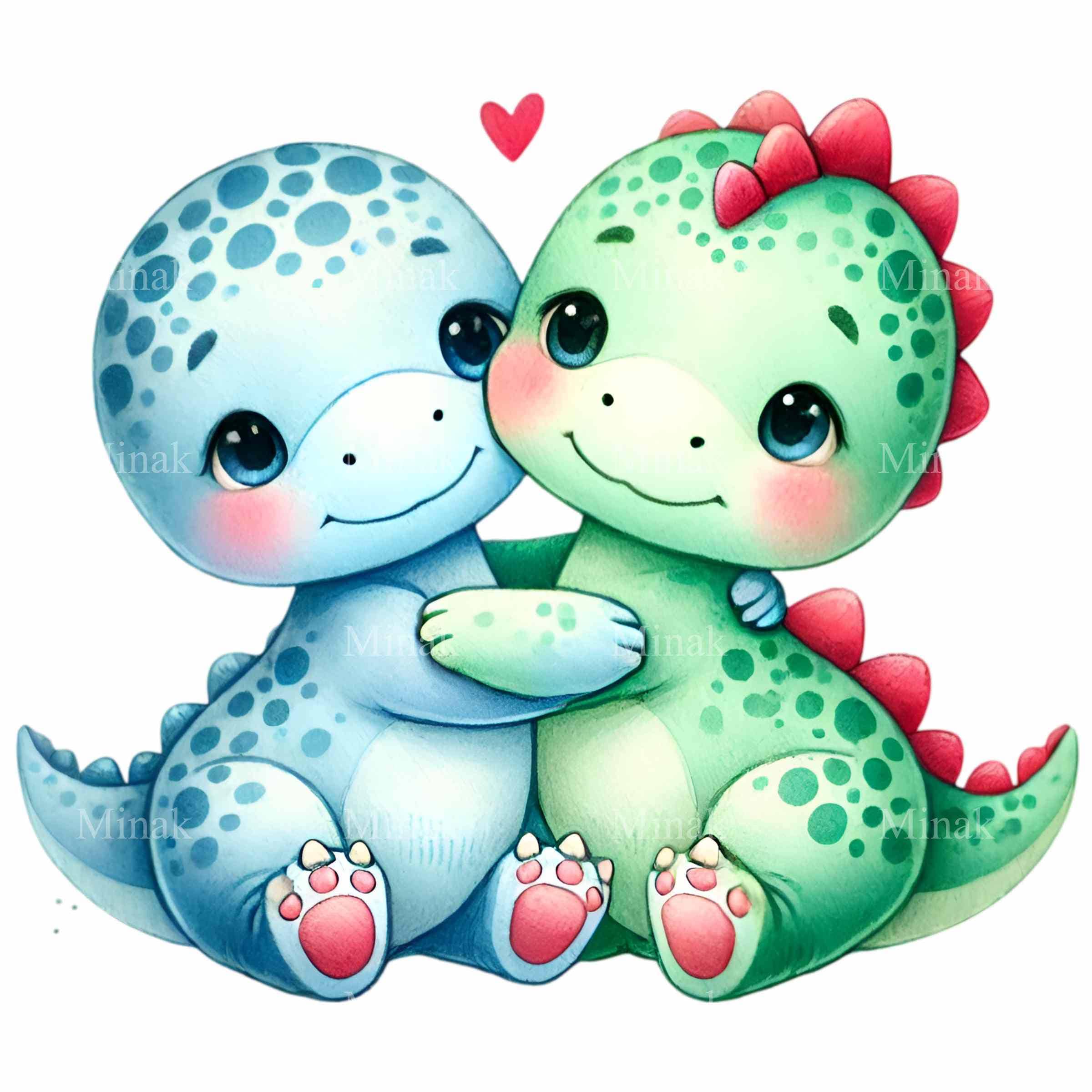 10 PNG Baby Dinosaur Clipart – Hugging Dino Illustration for Kids Decor ...