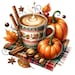 Plaid Fall Coffee Cup Clipart PNG - 15 Autumn Latte With Cinnamon ...