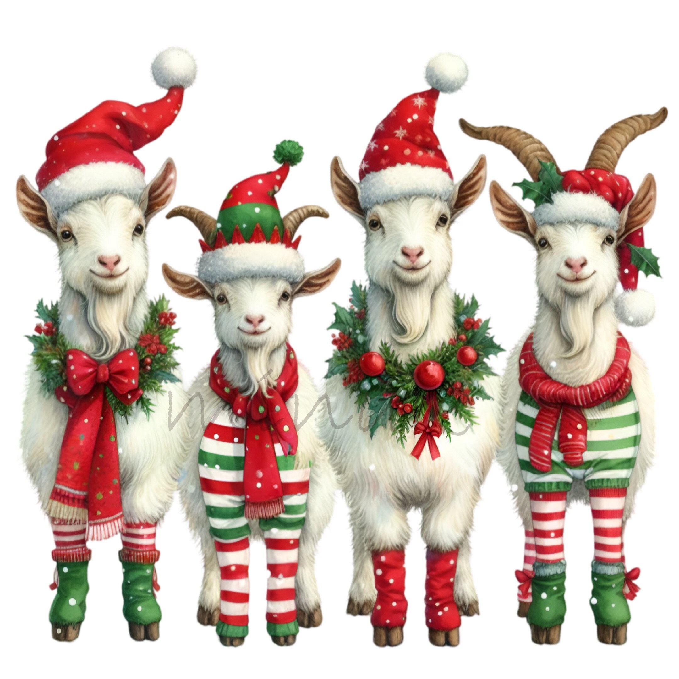 15 PNG Christmas Goats Clipart – Festive Goat PNG – Funny Holiday ...