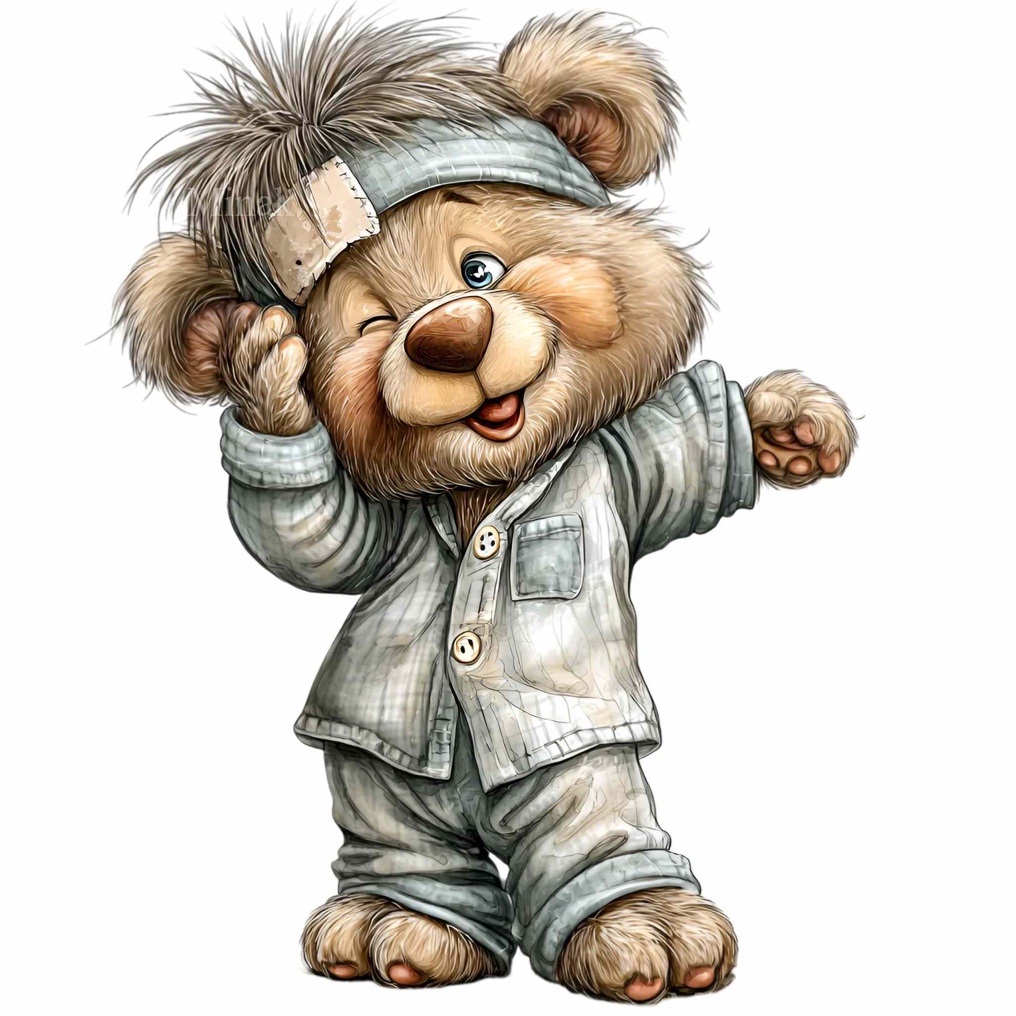 16 PNG Sleepy Bear Clipart – Cute Animal PNG – Nursery Wall Art for ...