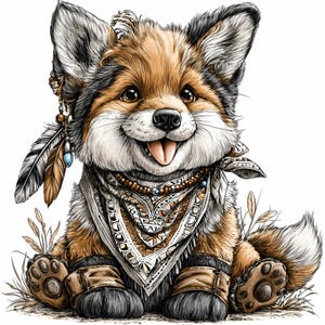 11 PNG Tribal Fox Clipart – Cute Forest Fox PNG – Woodland Animal Art ...
